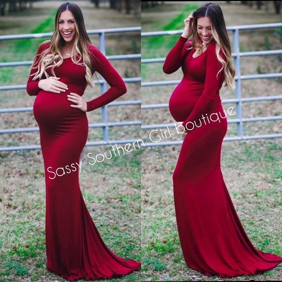 Sassy Southern Girl Boutique | Dresses | Dark Red Maternity Photoshoot ...